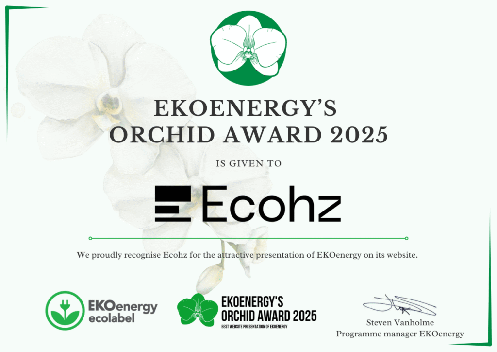 EKOenergy's Orchid Award 2025 is for Ecohz - Congratulations ...